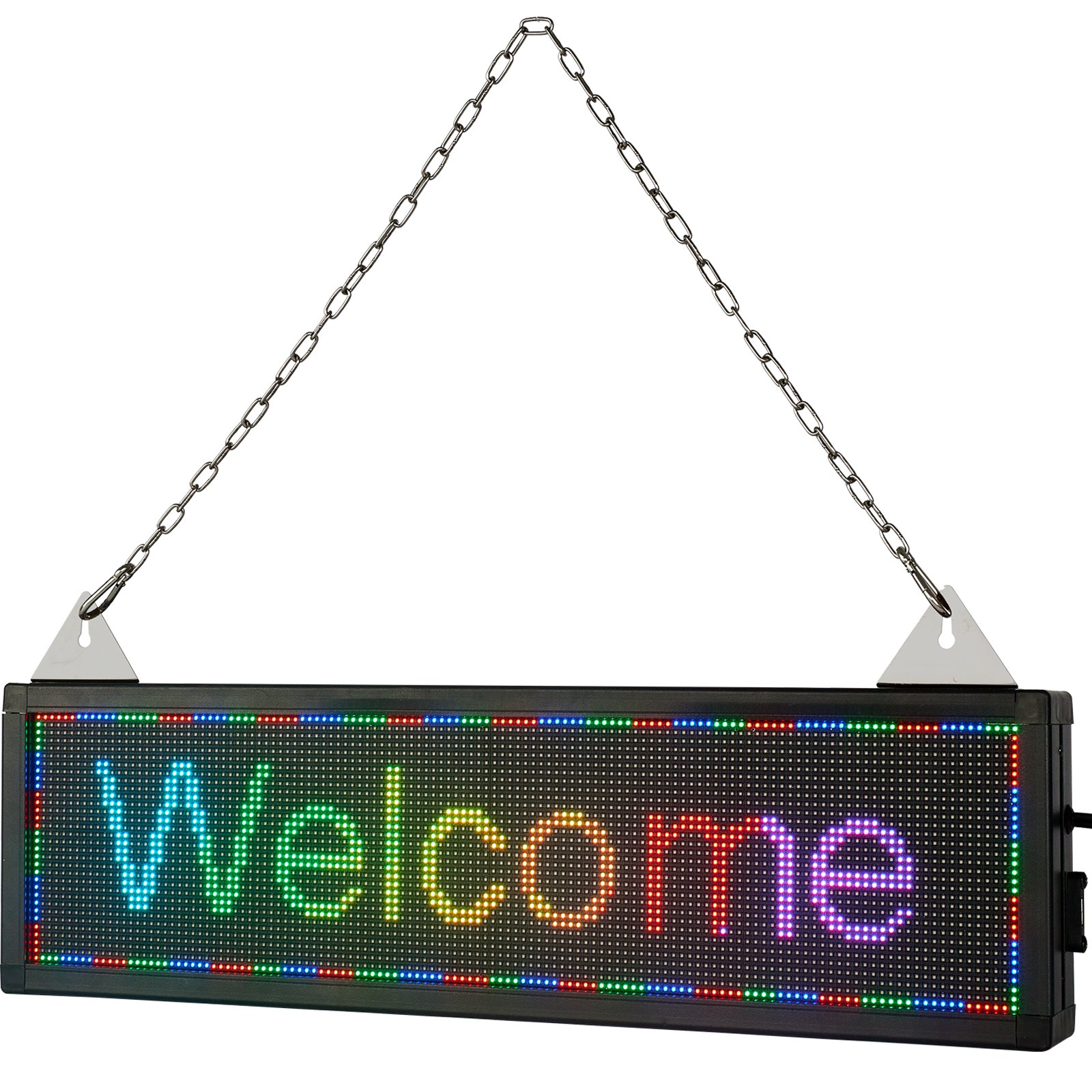 VEVOR LED Scrolling Sign, 21" x 6" WiFi & USB Control, Full Color P4 ...