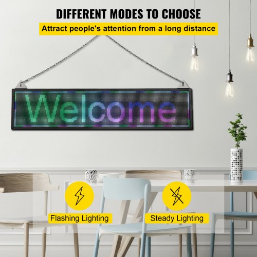 VEVOR LED Scrolling Sign LED Display Board 40 x 9 in 7 Color P6 ...