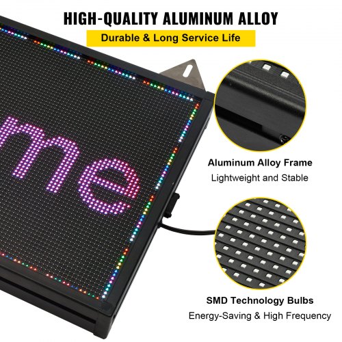 VEVOR LED Scrolling Sign LED Display Board 40 x 9 in 7 Color P6 ...