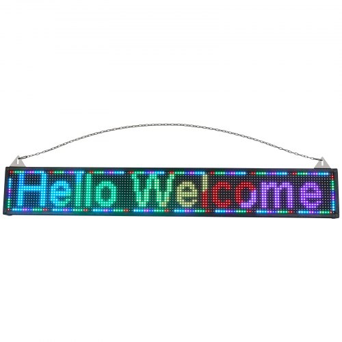 VEVOR LED Scrolling Sign, 52" x 8" WiFi & USB Control, Full Color P10 ...