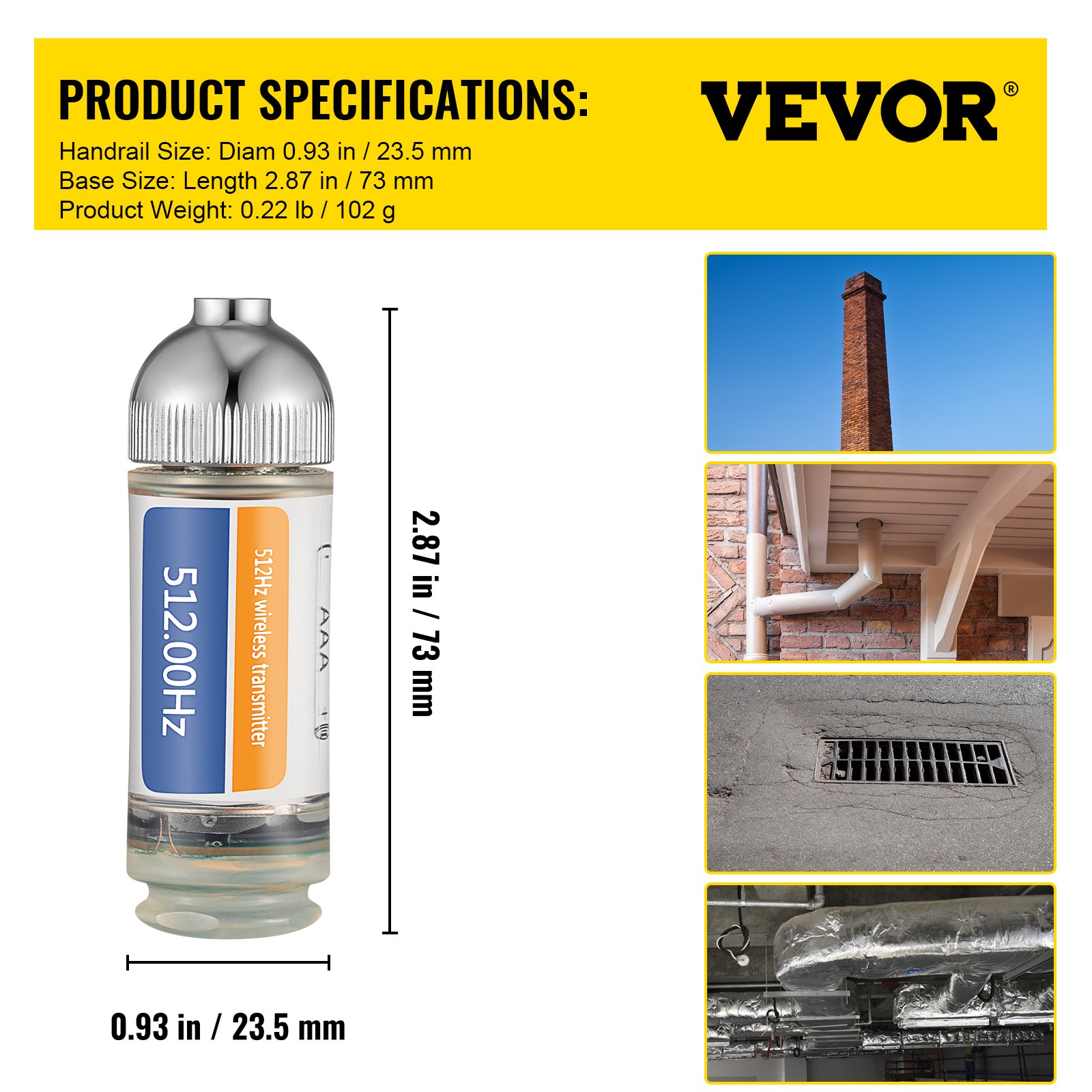 VEVOR VEVOR Sonde Transmitter Sonde Locator 512hz Pipe Locator 25 ...