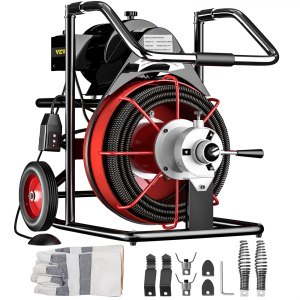 Sewer Machine Drain Cleaner 100' x 1/2" 550W Sewer Cleaning Clog w ...