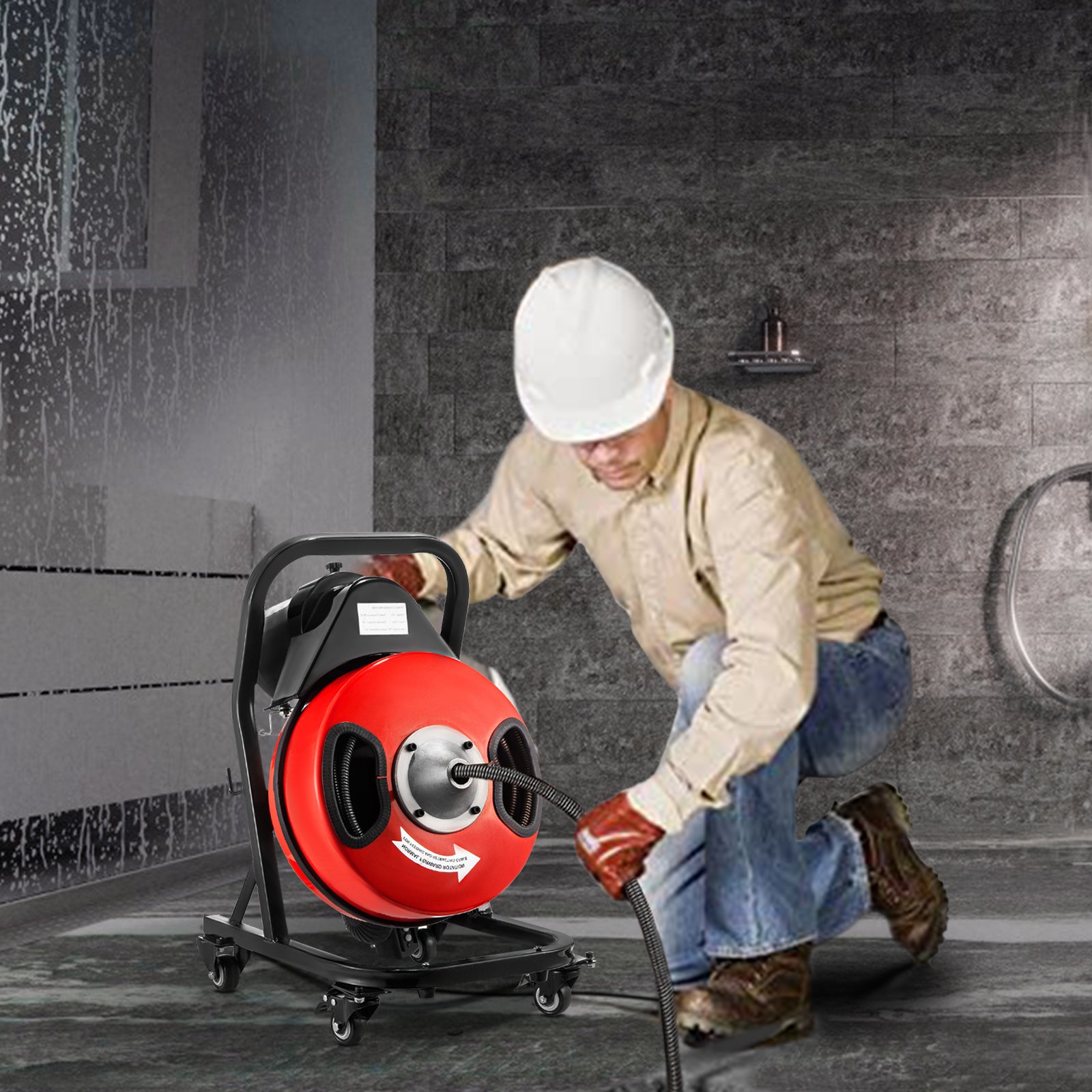 VEVOR Electric Drain Auger 50FTx1/2Inch,250W Drain Cleaner Machine ...