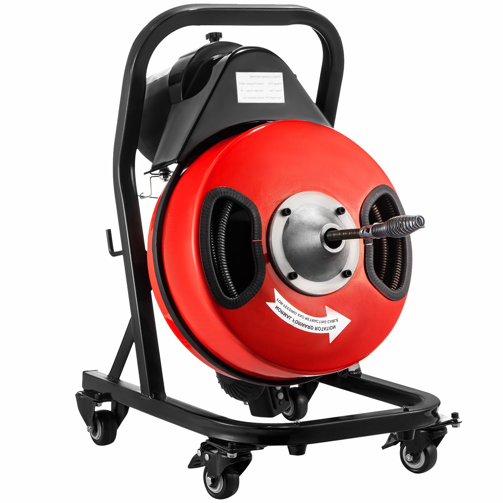 VEVOR Electric Drain Auger 50FTx1/2Inch,250W Drain Cleaner Machine ...