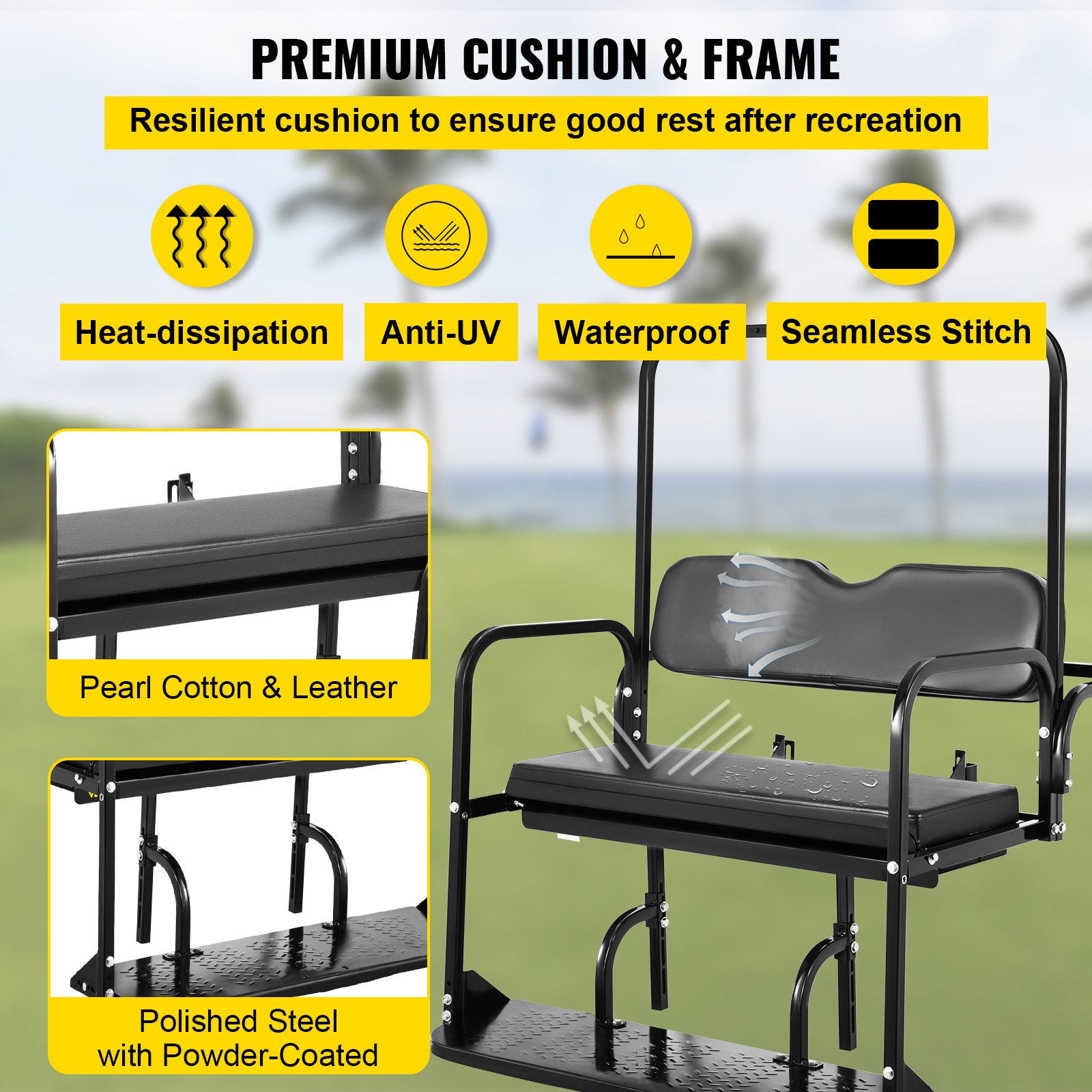 VEVOR Golf Cart Rear Seat, Club Car Rear Seat for 2004-2018 Club Car ...