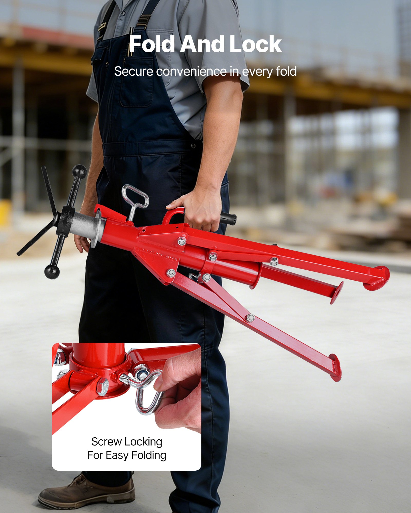 Pipe Jack Stand V-Head and Foldable Legs 2500LB Max. Height 42IN | VEVOR US
