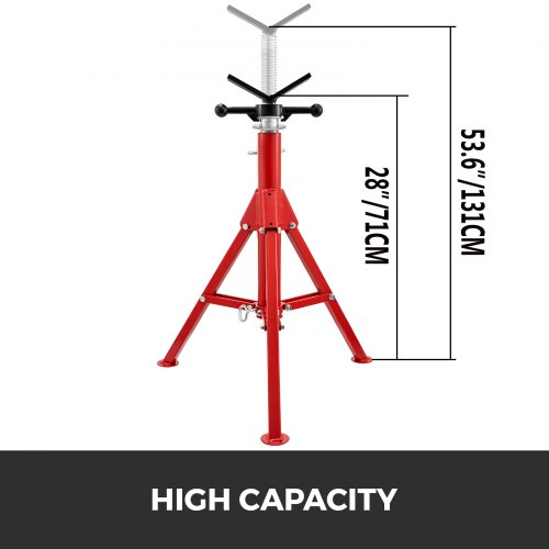 Pipe Jack Stand V-Head Foldable Legs 2500LB Max. Height 52" | VEVOR US