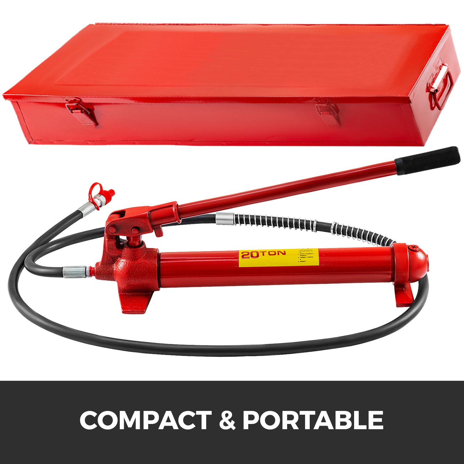 VEVOR 20 Ton Porta Power Kit 1.4M Oil Hose Hydraulic Car Jack Ram 13.78 ...