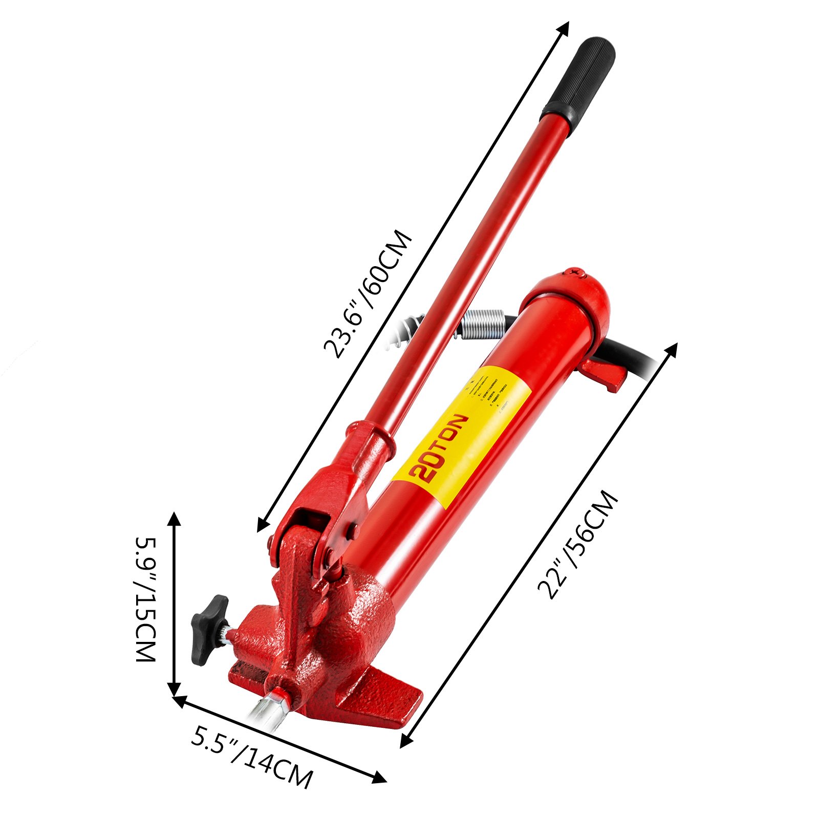 VEVOR 20 Ton Porta Power Kit 1.4M Oil Hose Hydraulic Car Jack Ram 13.78 ...