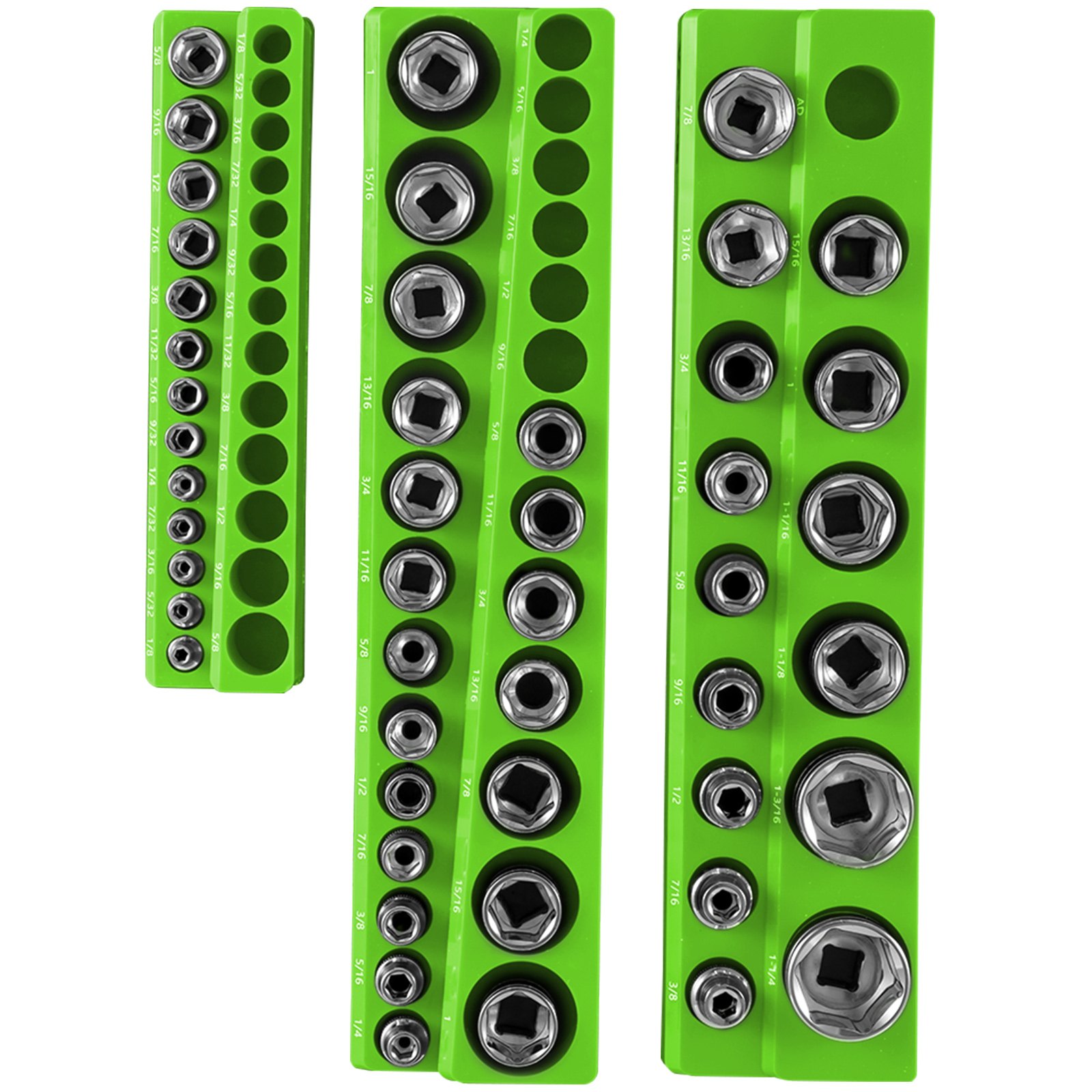 VEVOR 3-Pack Metric Magnetic Socket Organizers, 1/2-inch, 3/8-inch, 1/4 ...