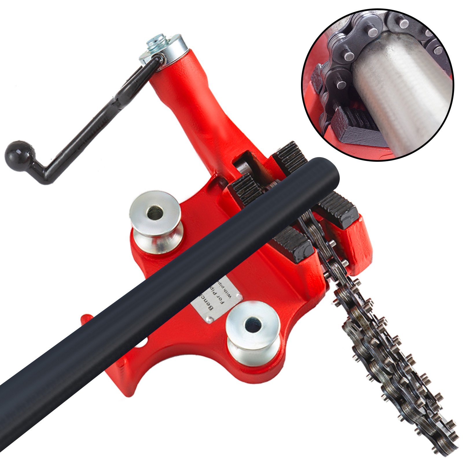 VEVOR Screw Bench Chain Vise 1/8 to 5-Inch Pipe Capacity, Heavy Duty ...