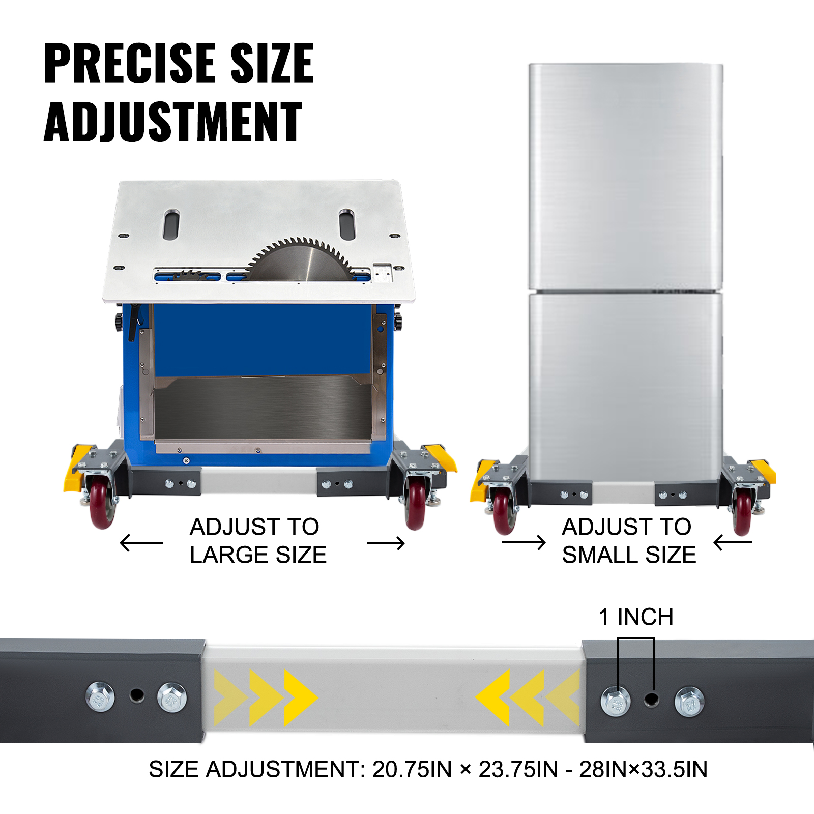 VEVOR Adjustable Universal Mobile Base 1500 LBS Load-Bearing Capacity ...