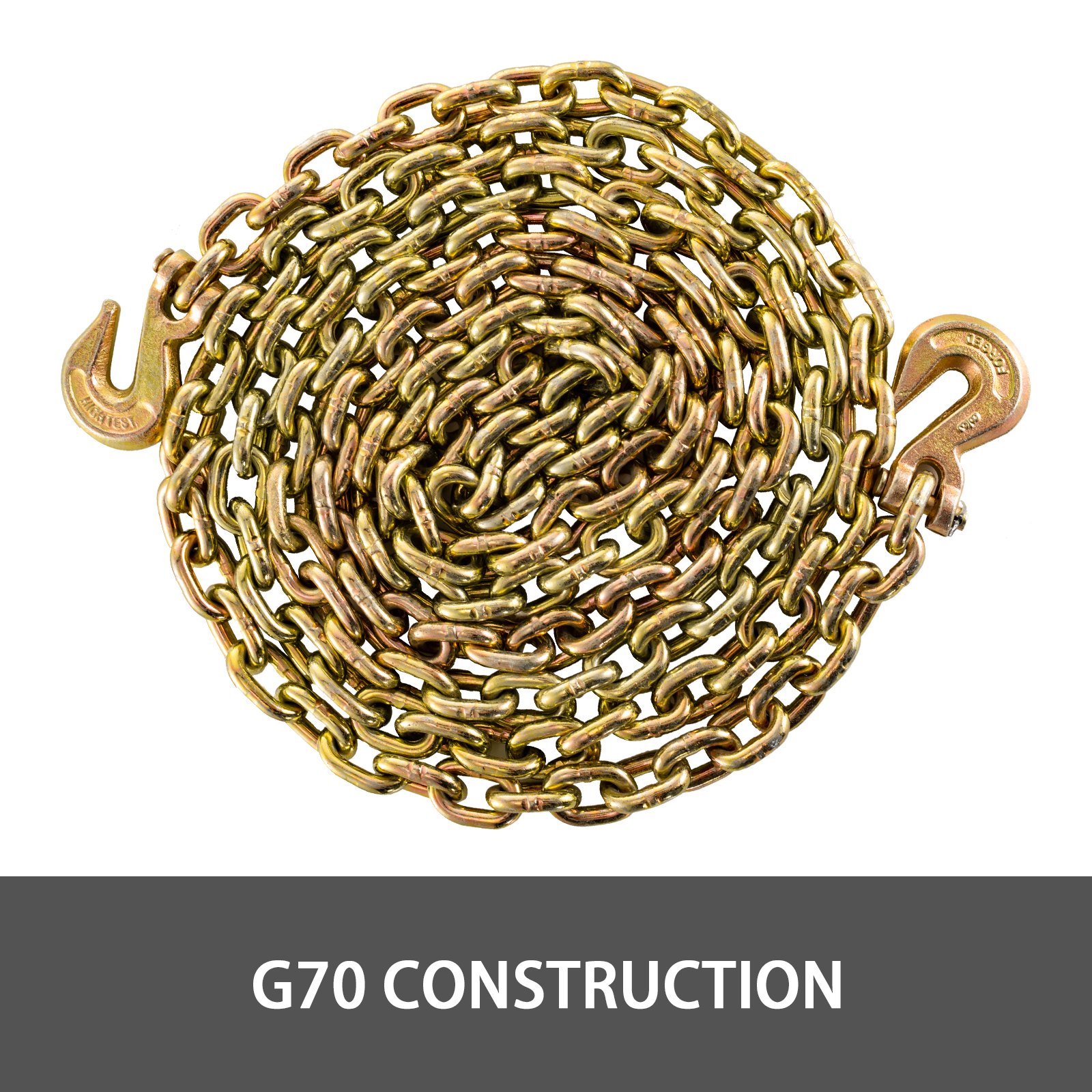 VEVOR 2 Pack G70 Towing Chain 3/8Inchx20ft (10mmx6m) Heavy Duty Chain ...