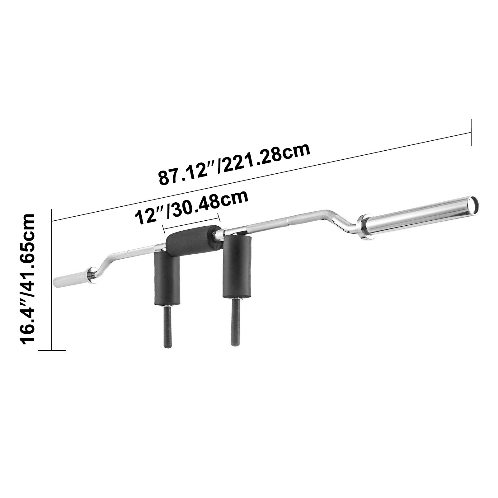 Safety Squat Olympic Bar 86" Fits 2" Olympic Plates Workouts 700lbs ...