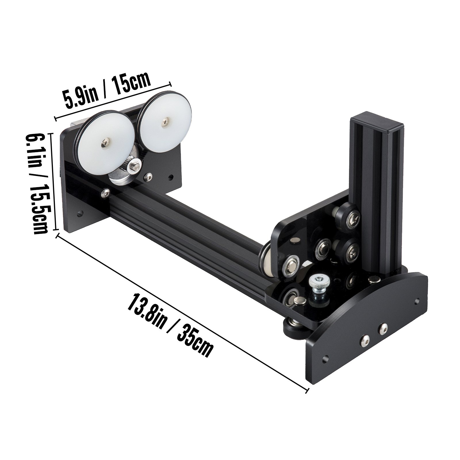 VEVOR Rotary Axis Attachment, 4 Wheels Laser Rotary Attachment, 57 ...