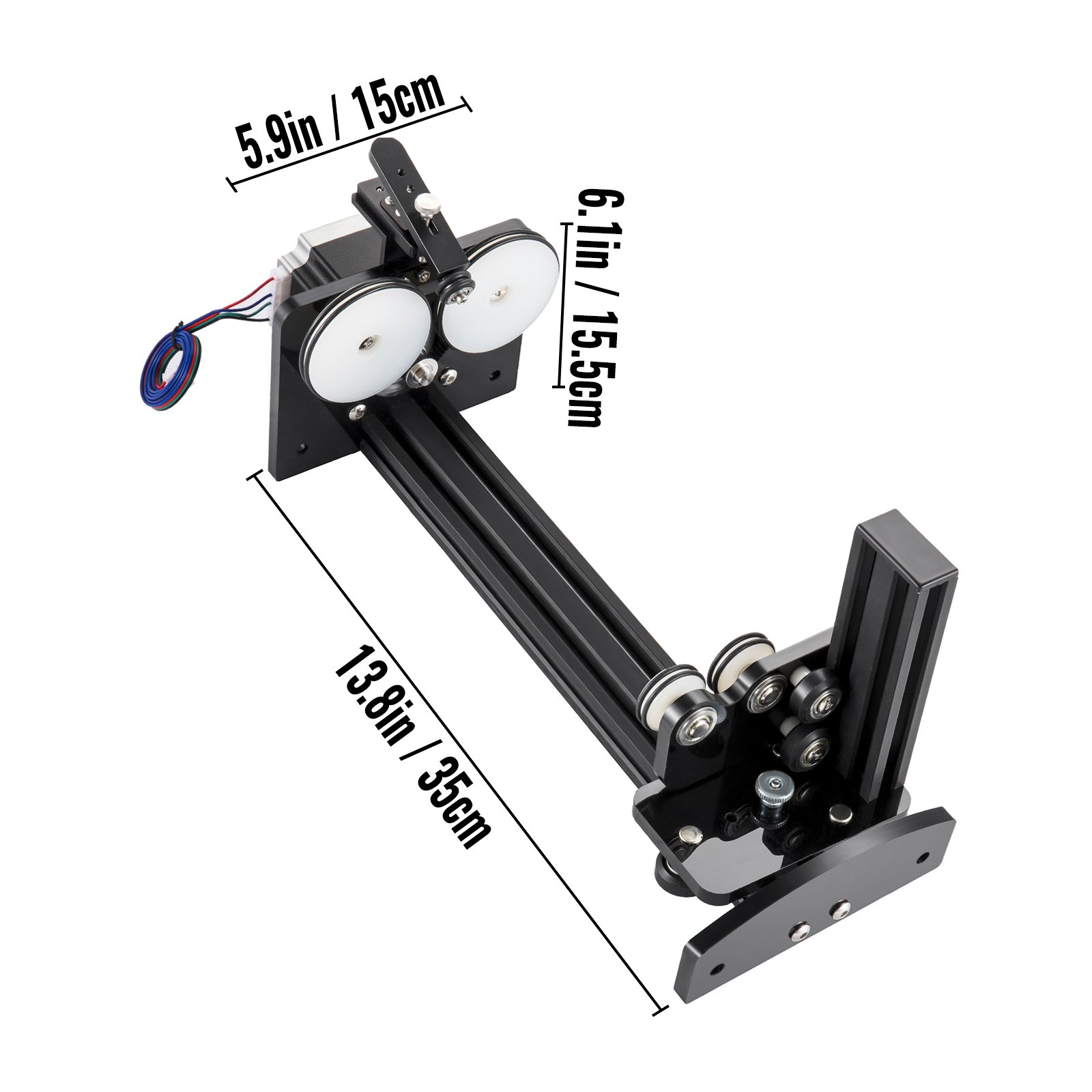 VEVOR Rotary Axis Attachment, 4 Wheels Laser Rotary Attachment, 57 ...