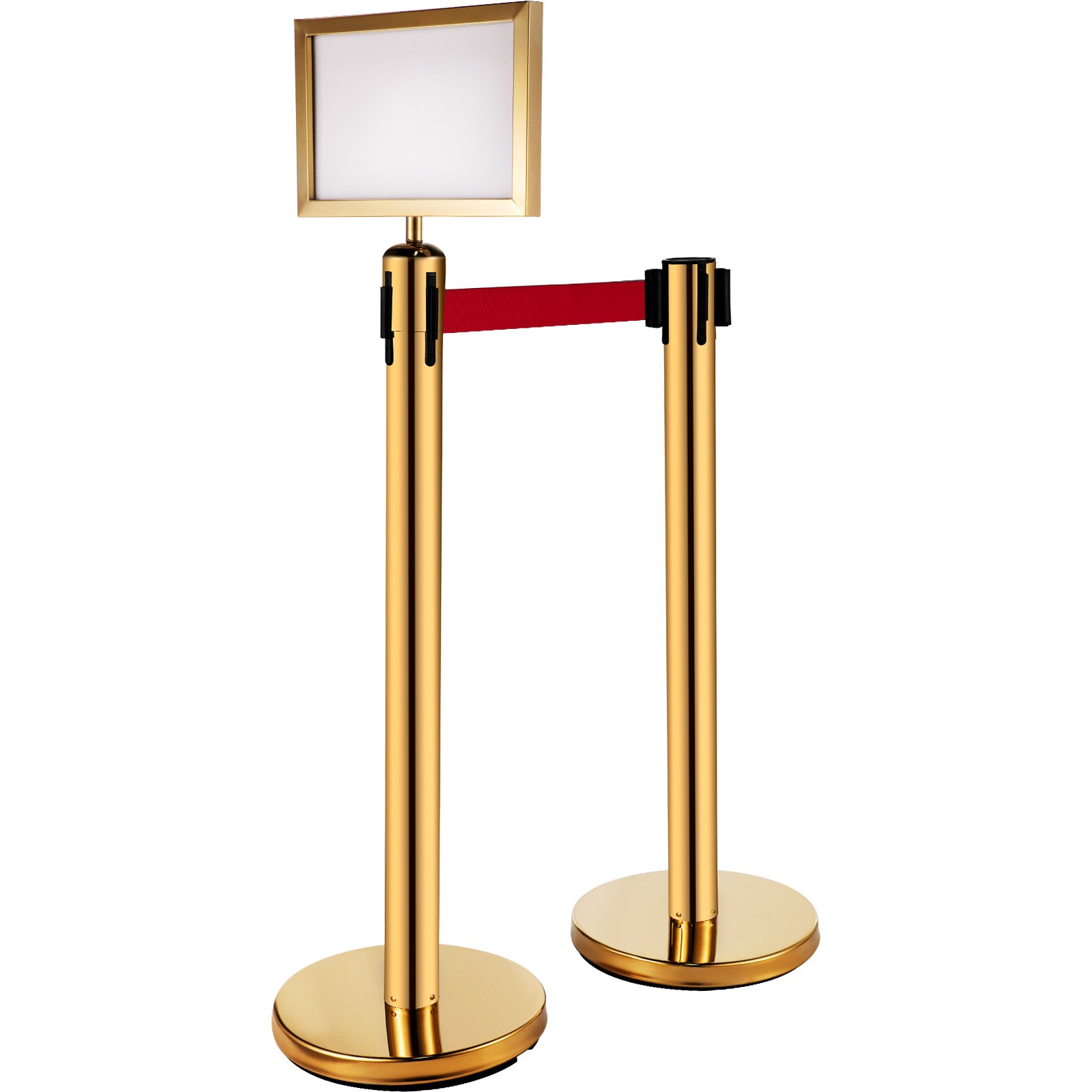 VEVOR Stanchion Post Barriers 4-Set Line Dividers, Stainless Steel ...