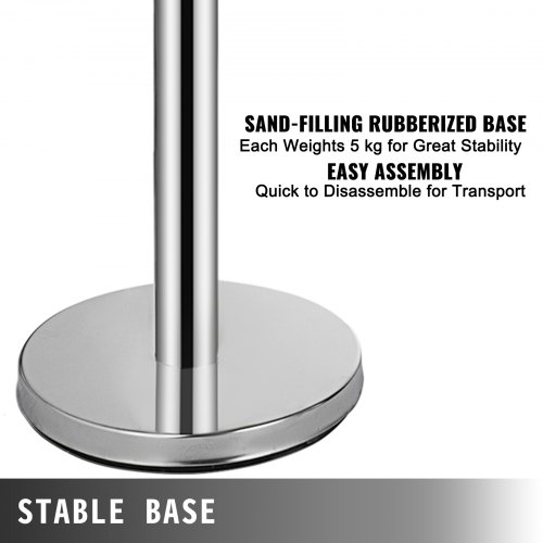 6pcs Queue Posts W/ Black Retractable Belt Stainless Steel Restaurants ...