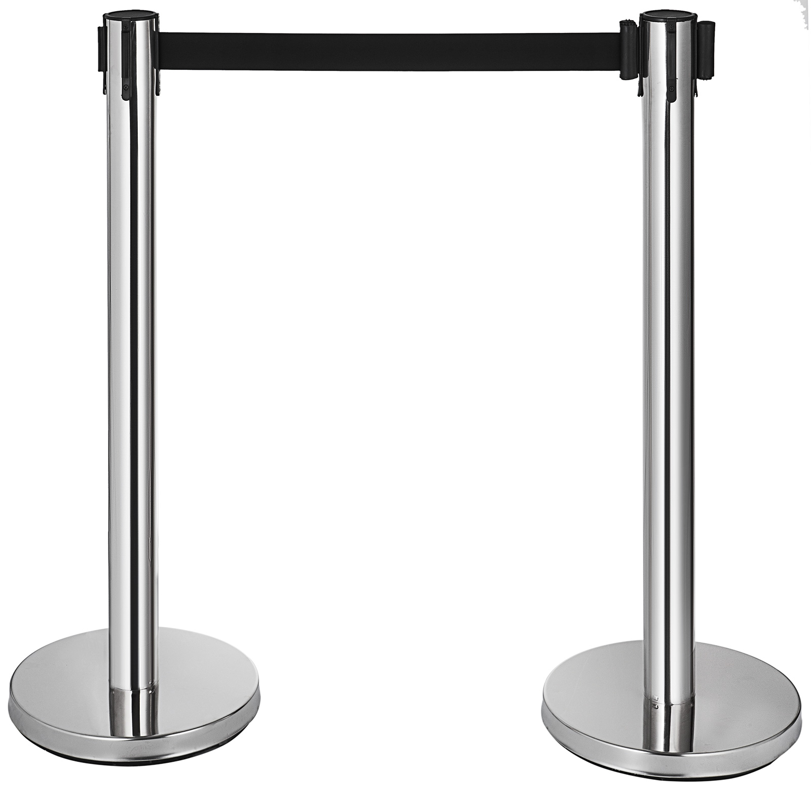 6pcs Queue Posts W/ Black Retractable Belt Stainless Steel Restaurants ...