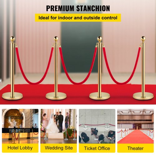 Stainless Steel Crowd Control Stanchions And Velvet Ropes Ball Round ...