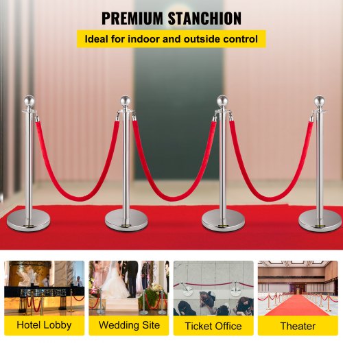Retractable Crowd Control Barrier Poles Post Queue Line Barrier 4x37.8 ...