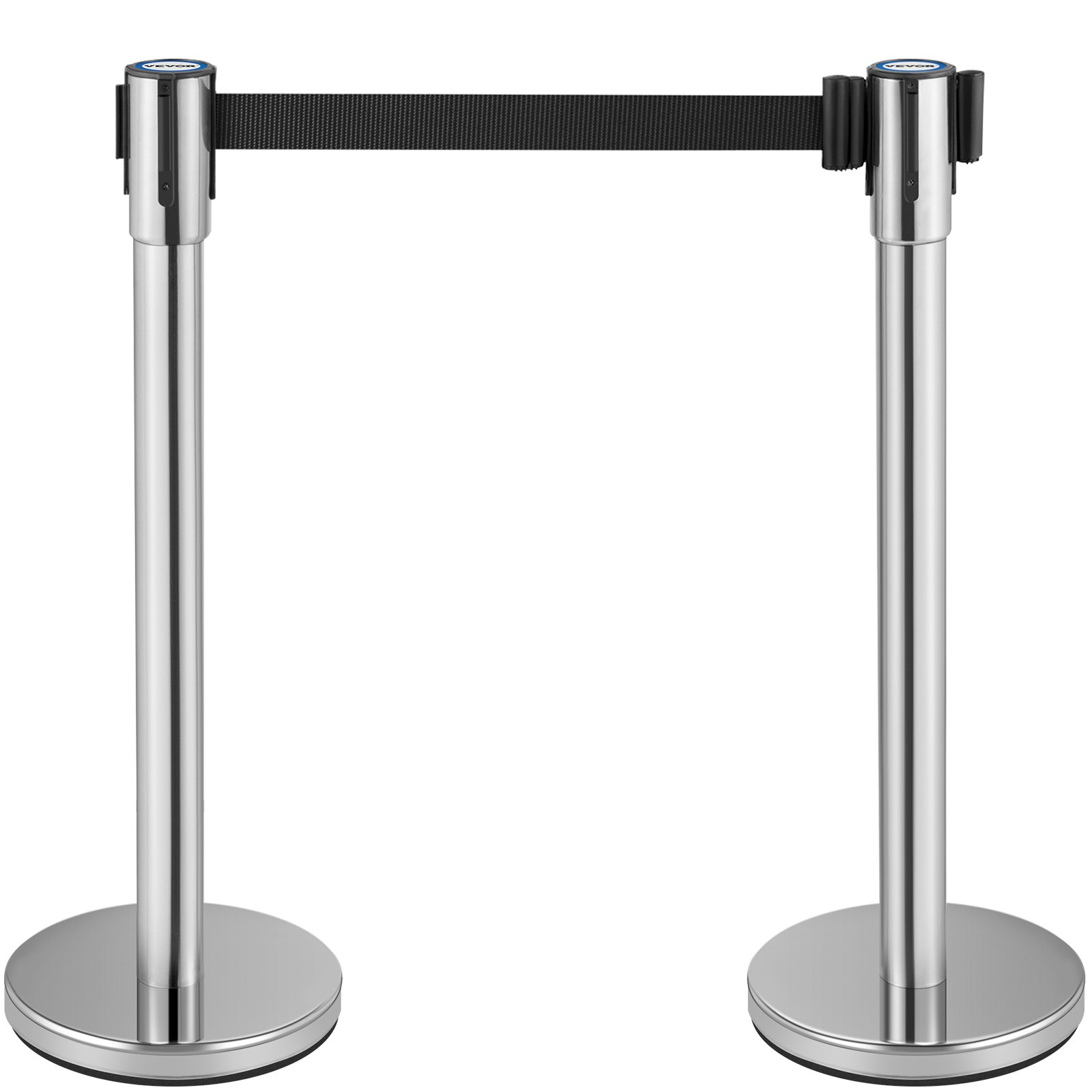 VEVOR Crowd Control Stanchion, 2PCS Stanchion Set with 6.6 ft/2 m Black ...
