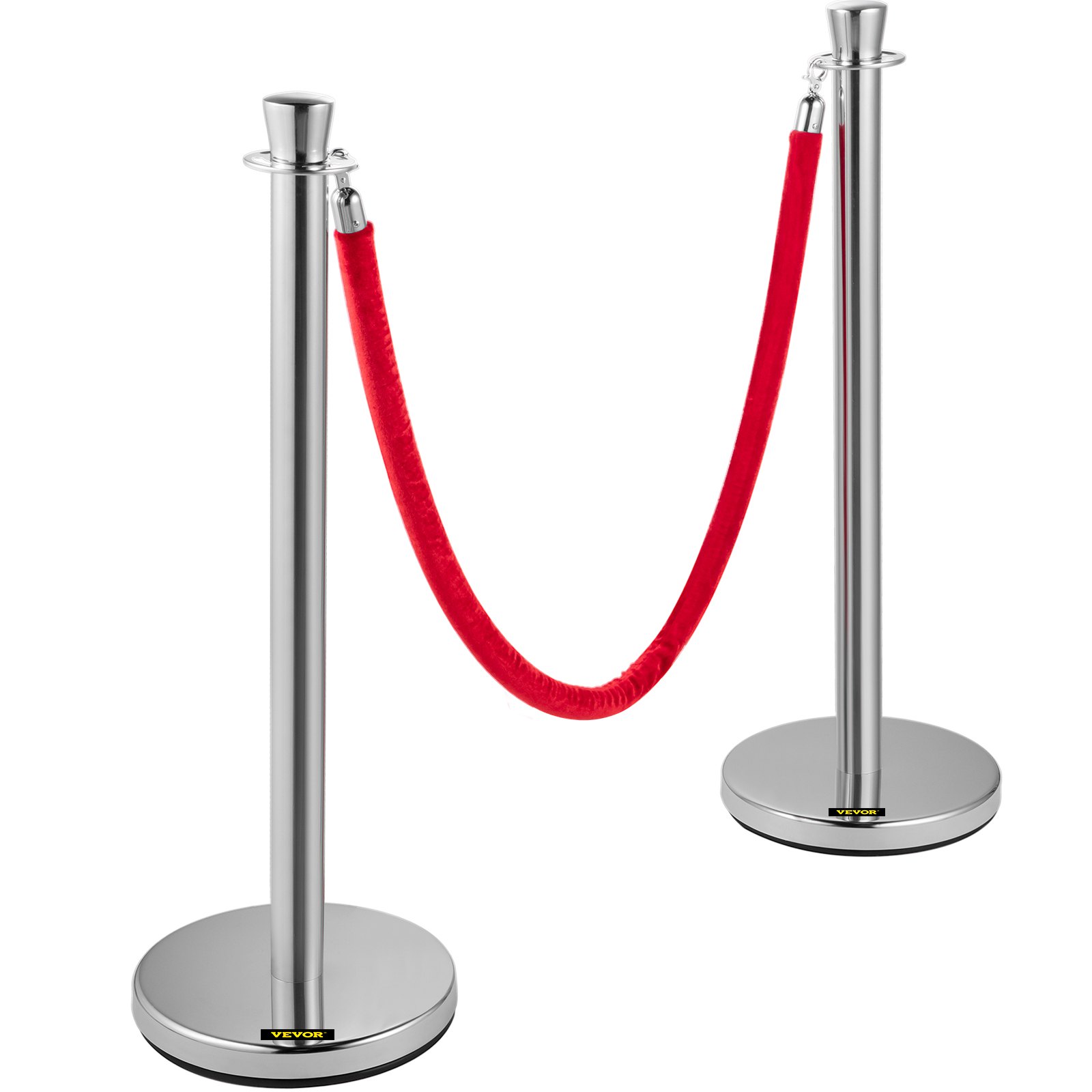 VEVOR Crowd Control Stanchion, Set of 2 Pieces Stanchion Set, Stanchion ...
