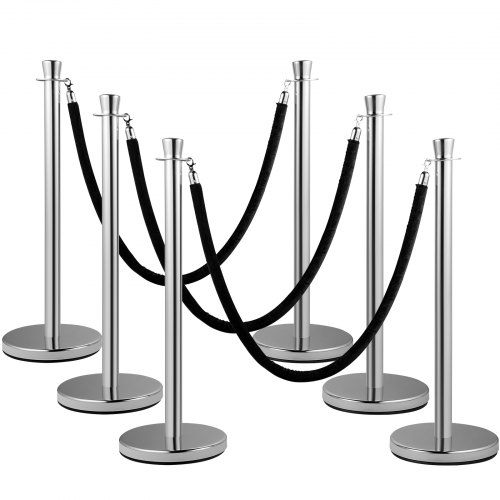 VEVOR Crowd Control Stanchion, Set of 2 Pieces Stanchion Set, Stanchion ...