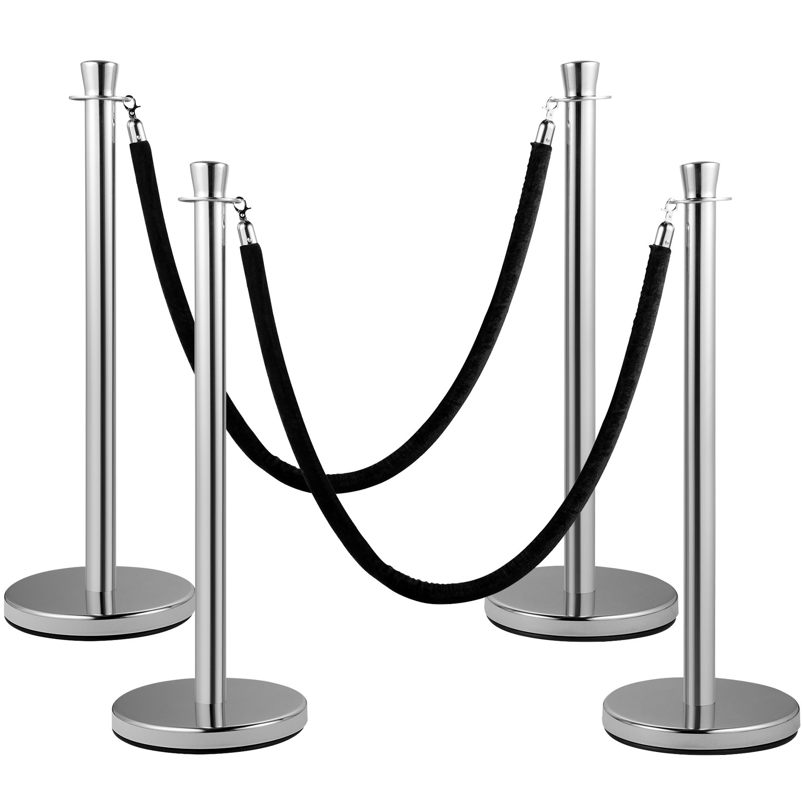 VEVOR Crowd Control Stanchion, Set of 2 Pieces Stanchion Set, Stanchion ...