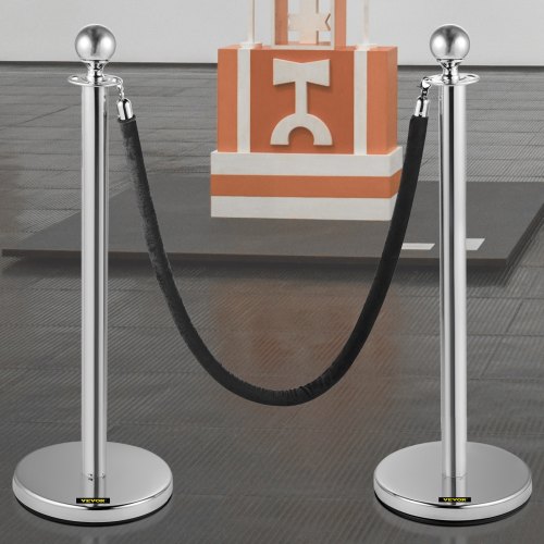 VEVOR Crowd Control Stanchion, Set of 2 Pieces Stanchion, Stanchion Set ...