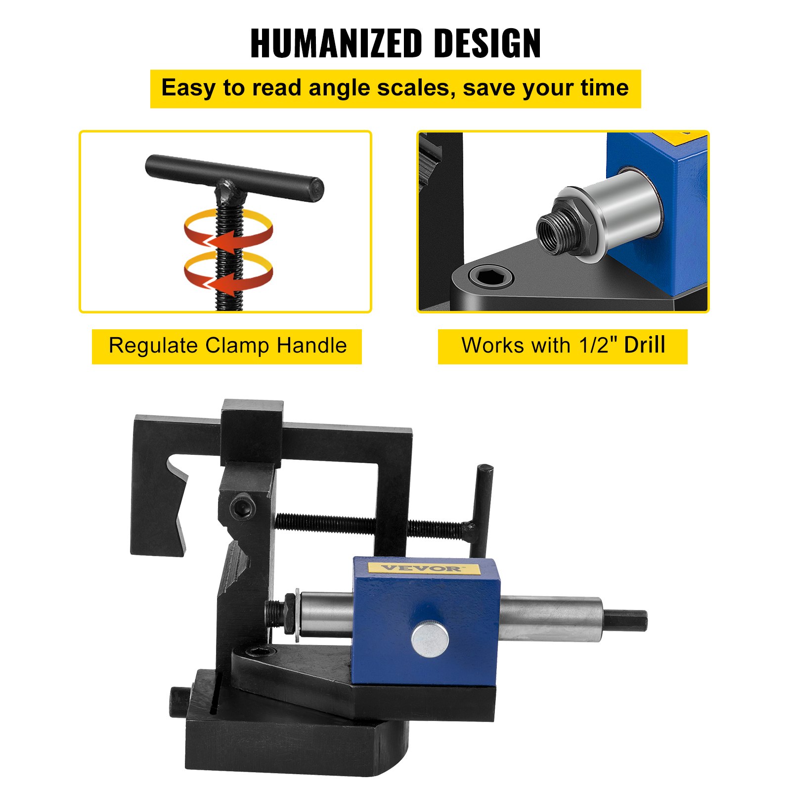 VEVOR Pipe Notcher Punch and Press Tool for 0-50 Degree Tube Notcher ...