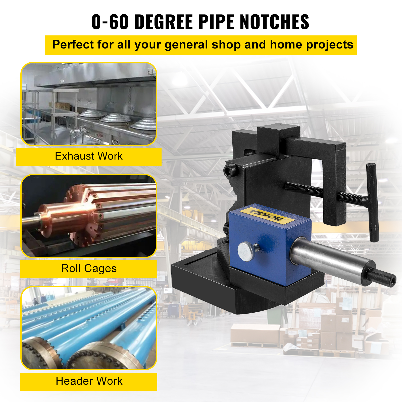 VEVOR Pipe Notcher Punch and Press Tool for 0-50 Degree Tube Notcher ...