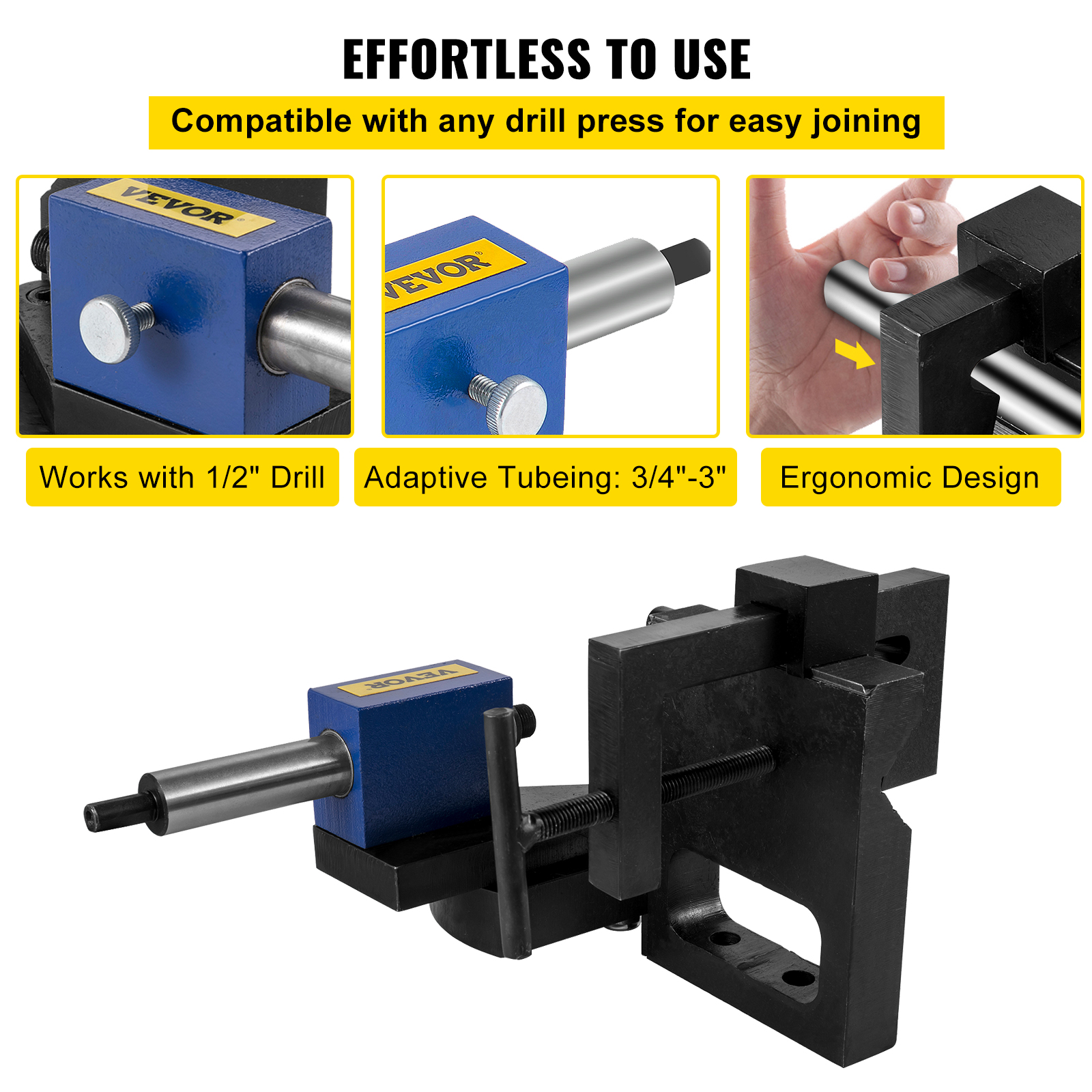 VEVOR Pipe Notcher Punch and Press Tool for 0-50 Degree Tube Notcher ...