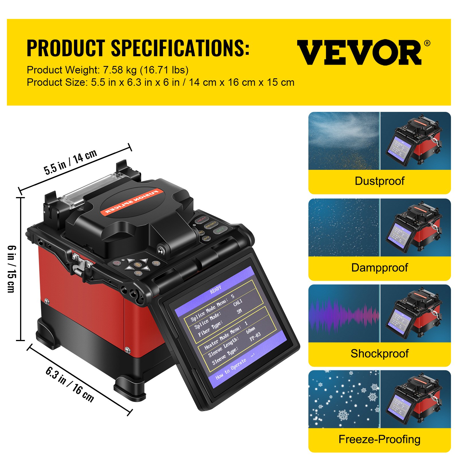 A-80S Fiber Fusion Splicer Automatic Fiber Optic Splicing Machine w ...