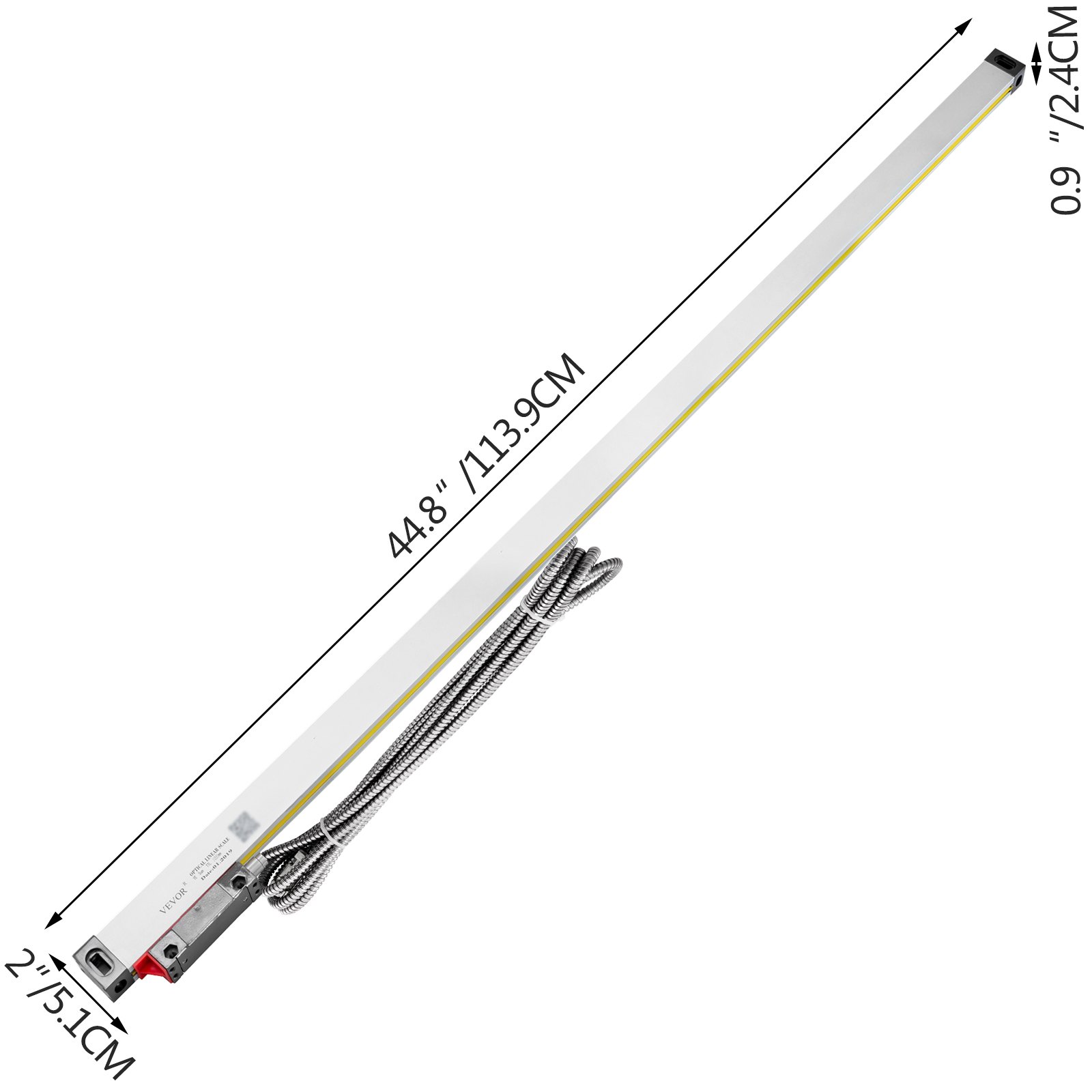 VEVOR 1 Axis Lathe Linear Scale, 40"/1000mm 0.0002" Accuracy Optical ...