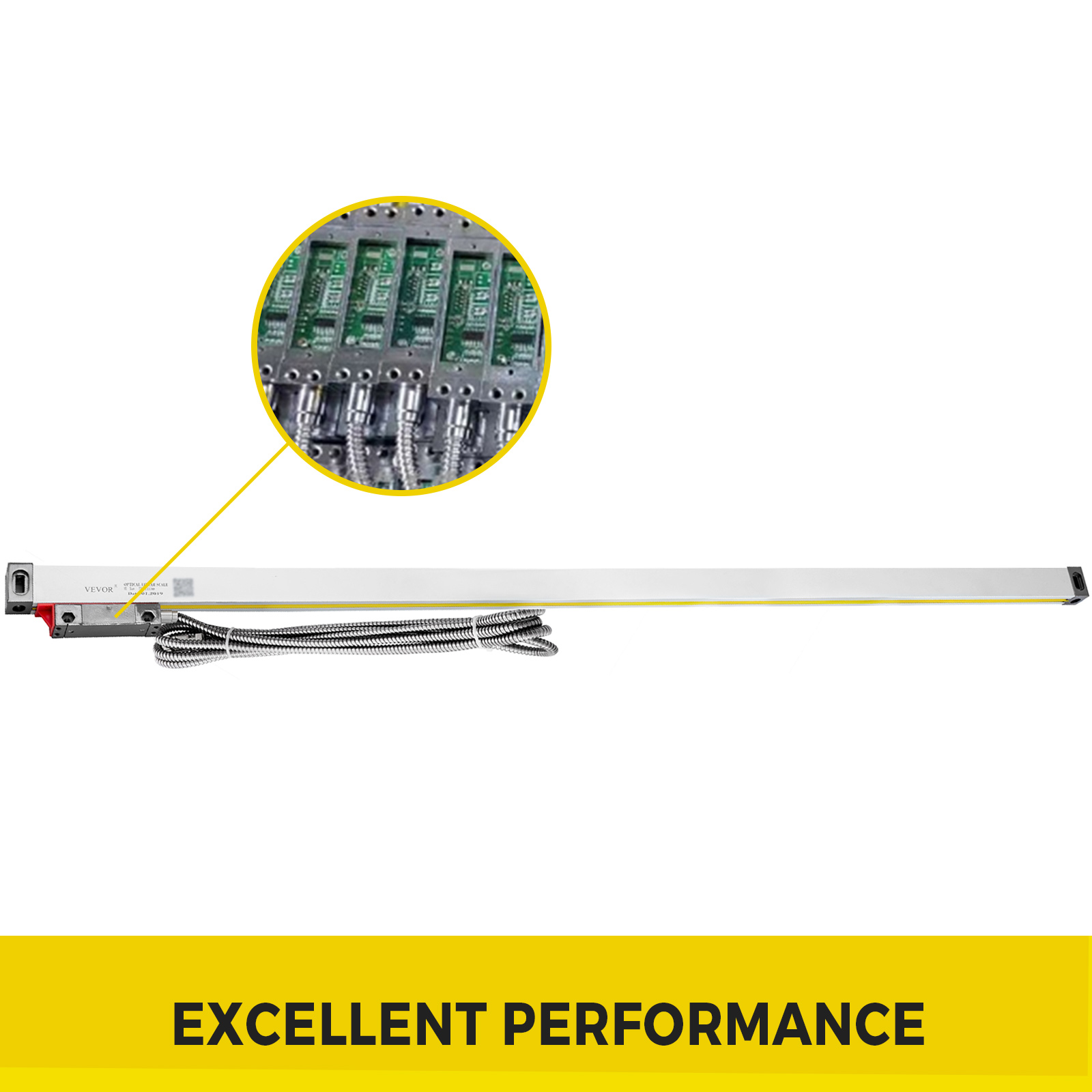 VEVOR 1 Axis Lathe Linear Scale, 40"/1000mm 0.0002" Accuracy Optical ...