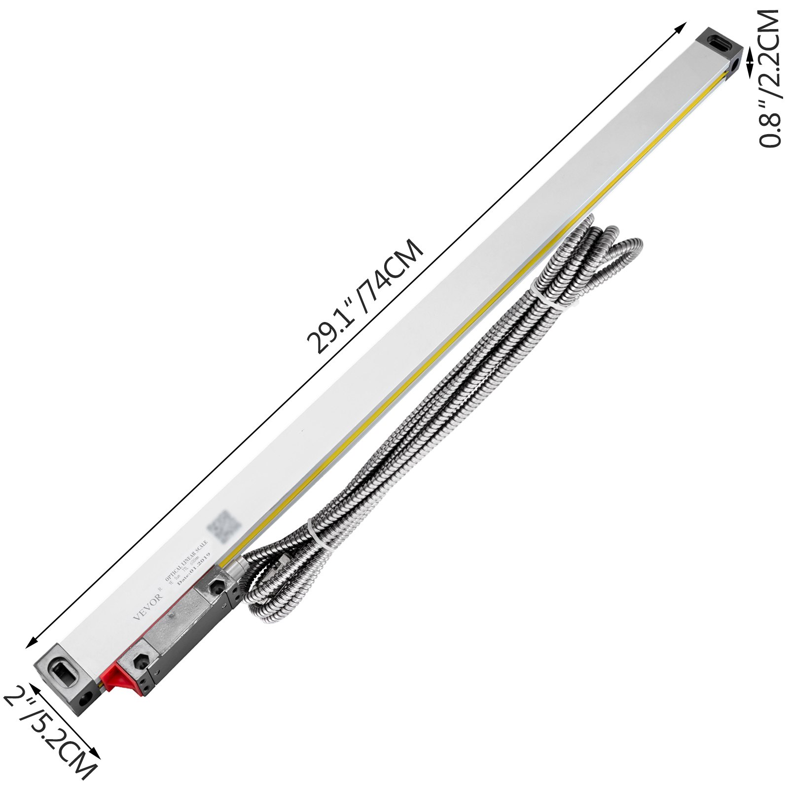 VEVOR 1 Axis Lathe Linear Scale, 600 mm Length, Aluminum Precision ...