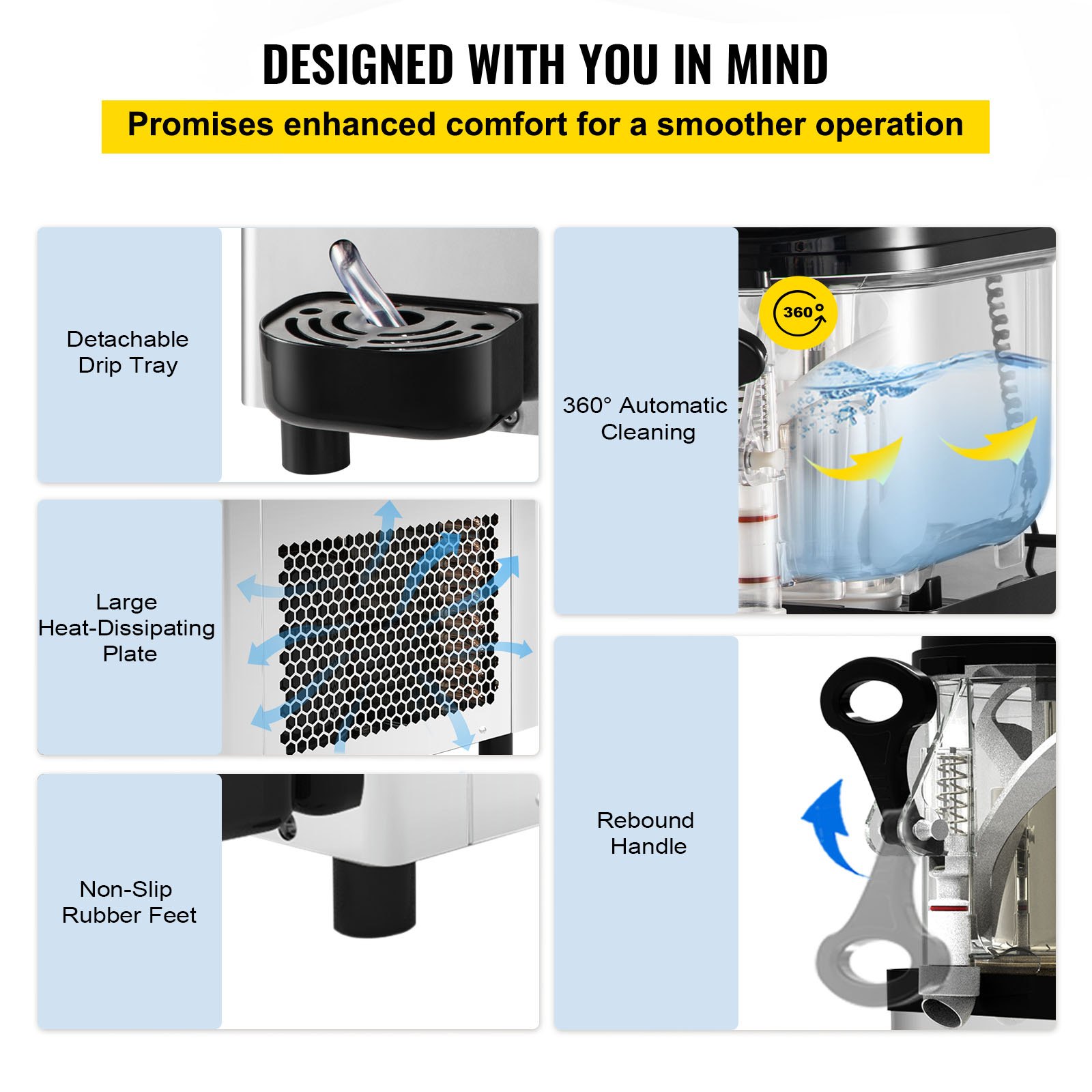 VEVOR Commercial Slush Machine Frozen Drink Slushy Making Machine 6L/1. ...