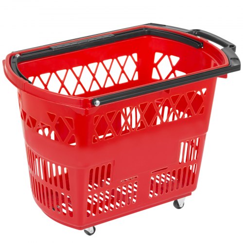 VEVOR 6PCS Shopping Carts, Plastic Rolling Shopping Basket with Wheels ...