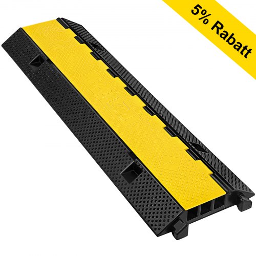 VEVOR 1 Pack of 3-Channel Rubber Cable Protector Ramps Heavy Duty ...