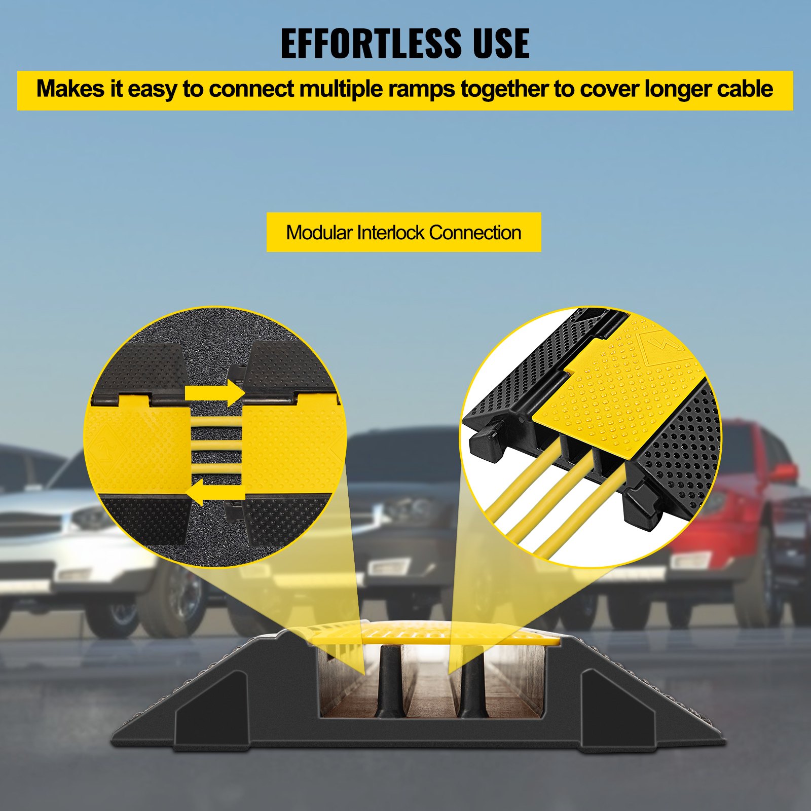 3 Channel Cable Protector Ramp Rubber Electrical Wire Cover Power Cord ...