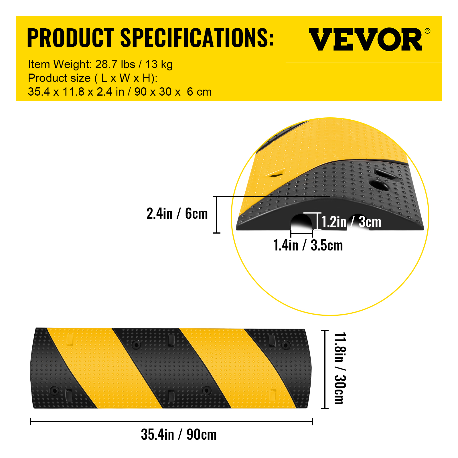 2 Channel Rubber Speed Bump Electric Modular Rubber Traffic Driveway ...