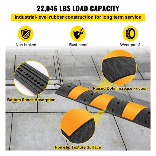 6ft Modular Rubber Speed Bumps Electric Outdoor Parking Lot Modular ...
