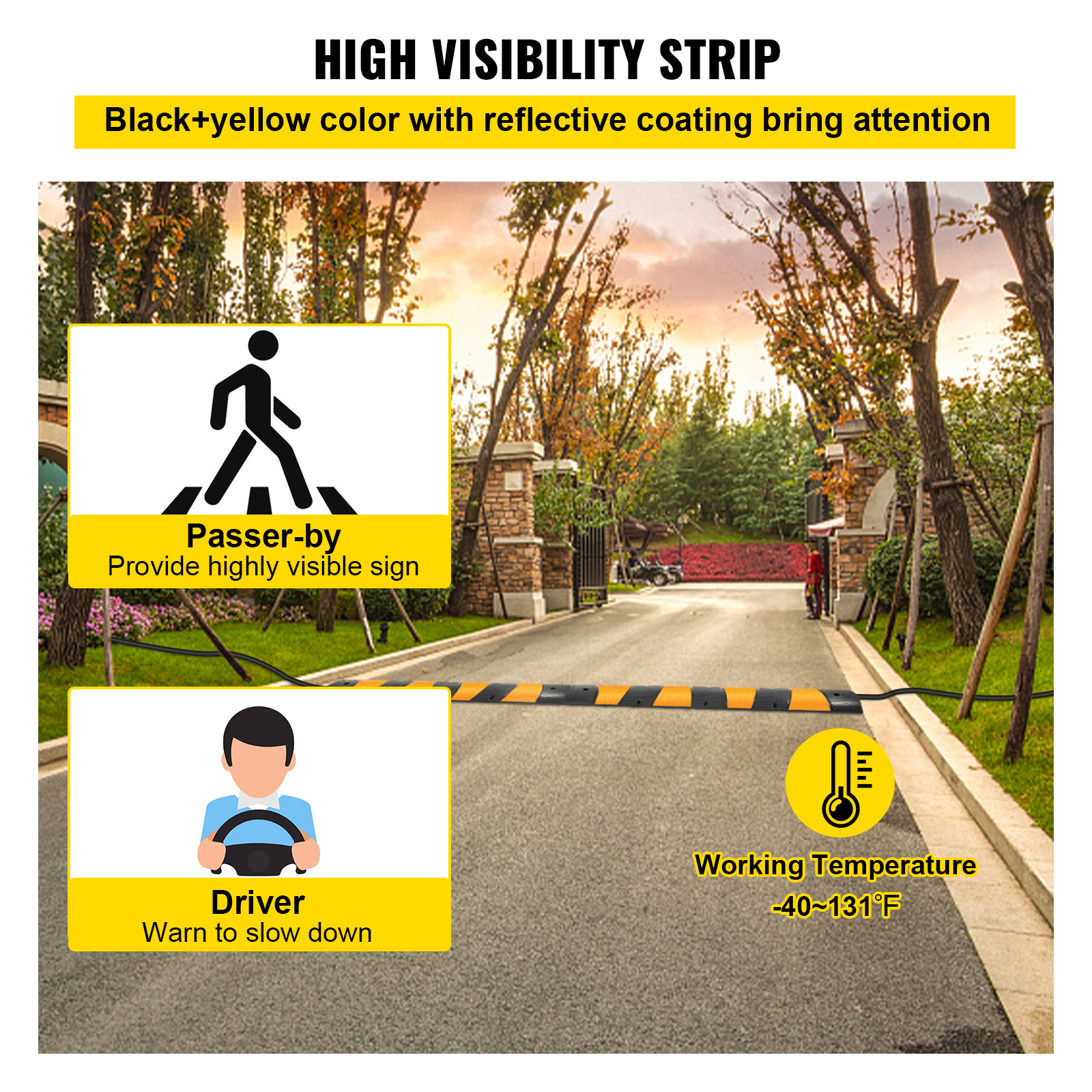 6ft Modular Rubber Speed Bumps Electric Outdoor Parking Lot Modular ...