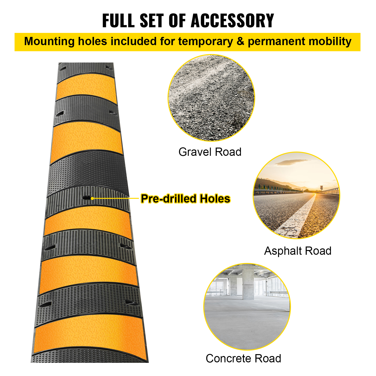 6ft Modular Rubber Speed Bumps Electric Outdoor Parking Lot Modular ...