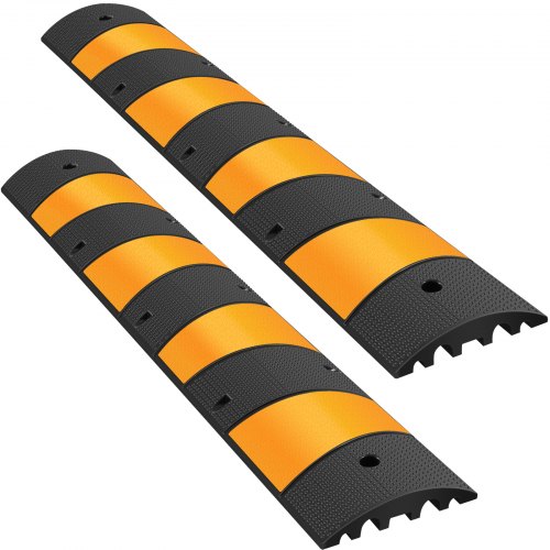 2pcs 6ft Rubber Speed Bump Heavy Duty 72" Cable Protection Portable ...
