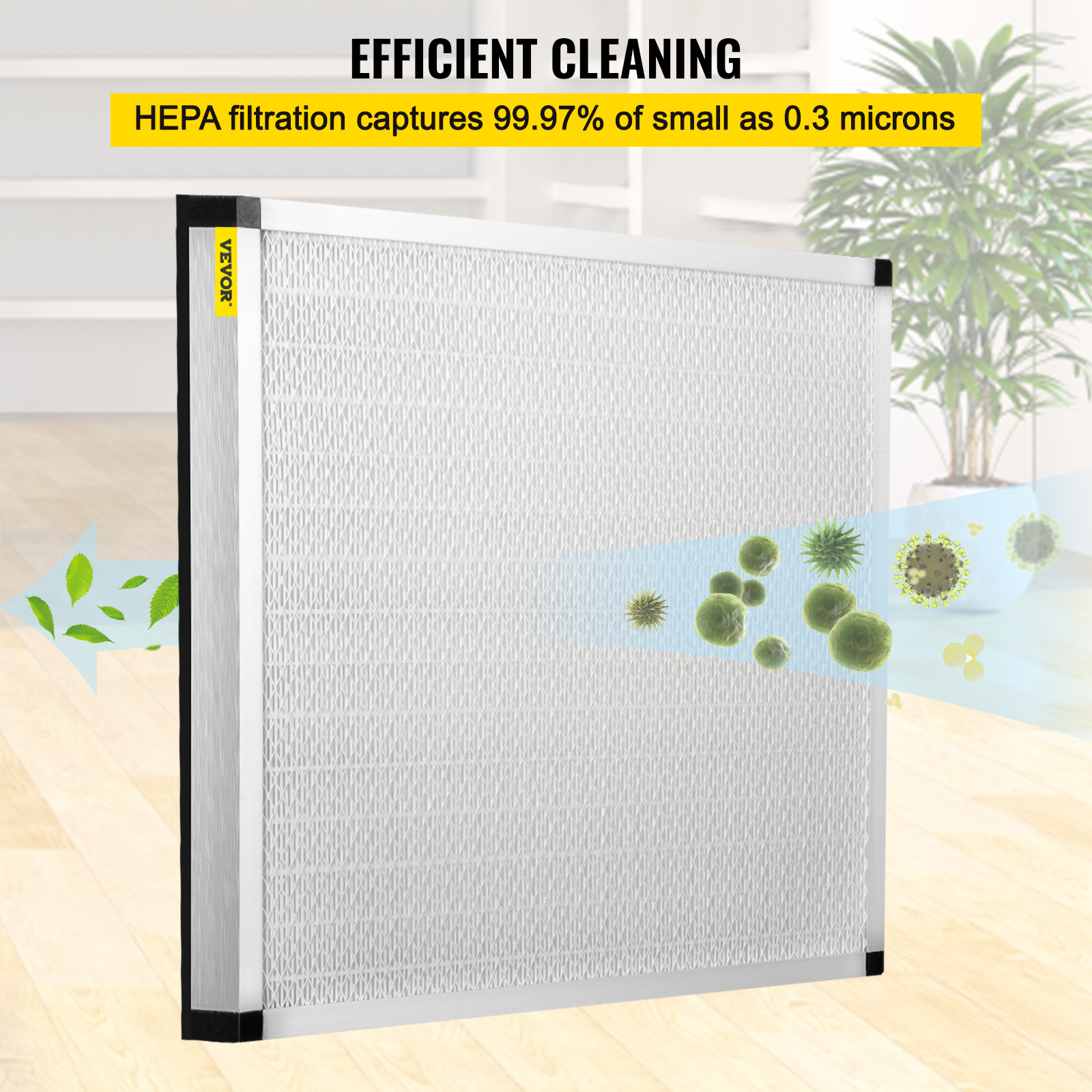 Vevor Hepa Filter Replacement Pleated Air Filter16x 19 X 2.2in Aluminum ...