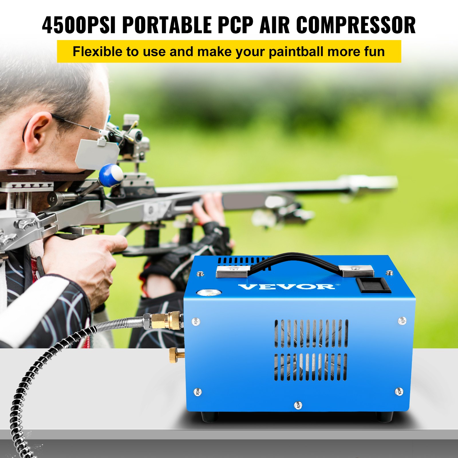 VEVOR VEVOR PCP Air Compressor Scuba Compressor 4500PSI Manual-Stop 12V ...