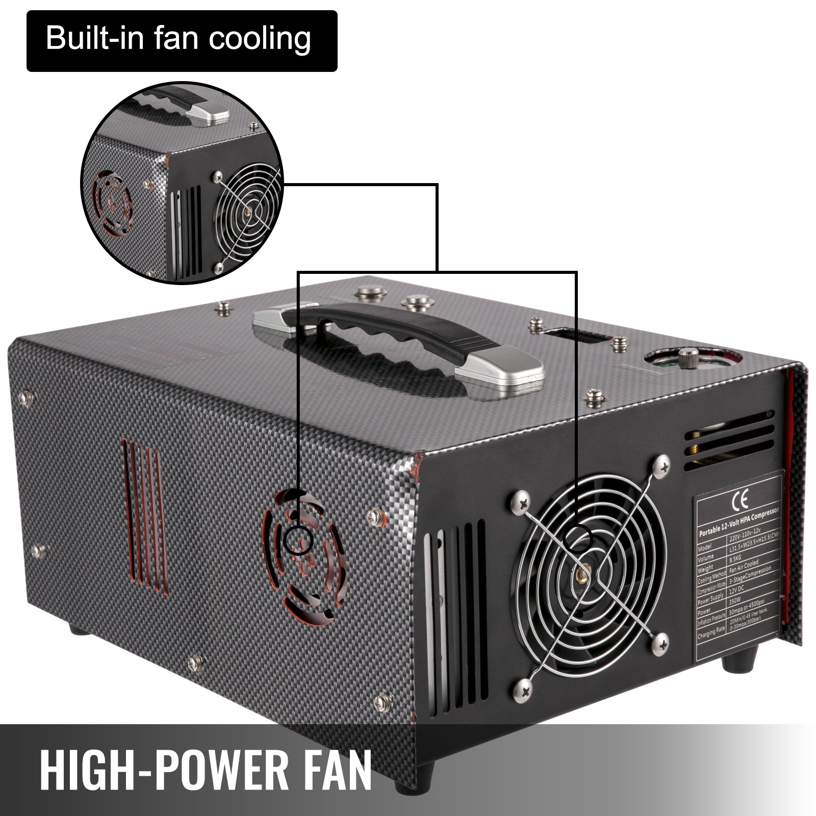 VEVOR VEVOR PCP Air Compressor PCP Compressor 12V 4500Psi PCP Air Rifle ...
