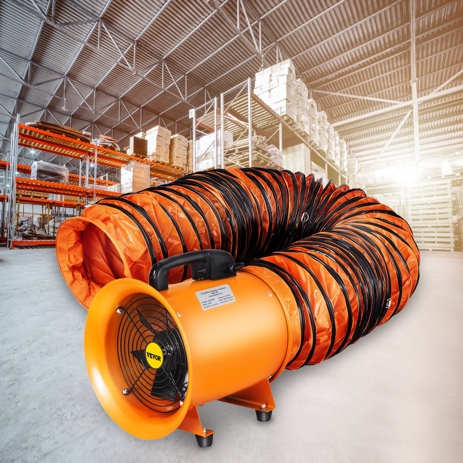 VEVOR Utility Blower Fan 10 inch with 10M Duct Hose,250MM Portable ...